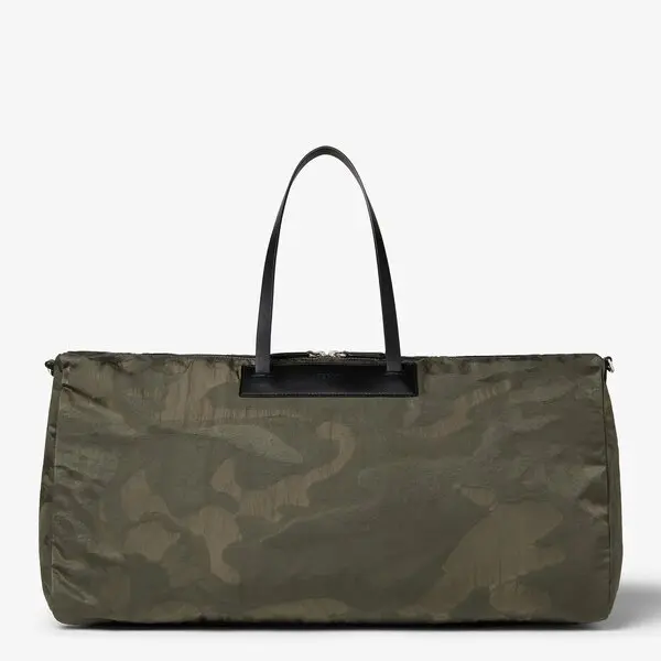 Fendi Duffle Gray Green Patchwork Nylon Duffle Bag